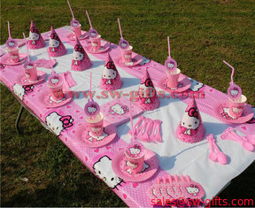 China Hello Kitty Cat theme Kids Birthday Party Decoration Set Party Supplies Baby Birthday Pack event party supplies supplier