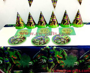 China Turtles plates cups kids birthday party set boys favor turtles glass plates turtles party set supplier