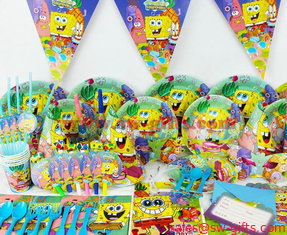 China SpongeBob theme party set kids birthday party suppliers child Decoration evening party set celebration decoration supplier