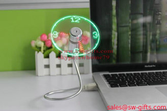 China New Durable Adjustable USB Gadget Mini Flexible LED Light USB Fan Time Clock Desktop Clock Cool Gadget Time Display supplier