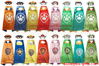 China Cape and Mask Set Patrol Costume kids birthday party favor Superhero Style Cosplay Costumes and Halloween Gift supplier