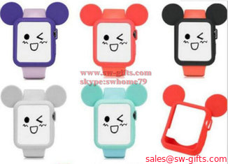 China Cute Cartoon Mouse Ears Soft Silicone Protective Cases for Apple watch Case For iWatch Case Colorful Cover supplier