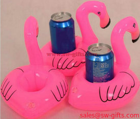 China Mini Flamingo Floating Inflatable Coasters Drink Cell Phone Holder Stand Pool Event & Party Decoration Toy For Kids supplier