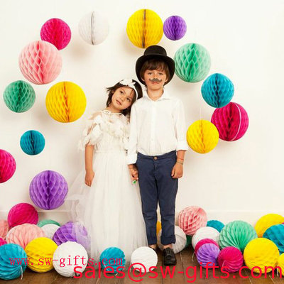 Party Wedding Decoration Paper Craft Tissue Paper Honeycomb Balls Pom Pom Flower Ball supplier