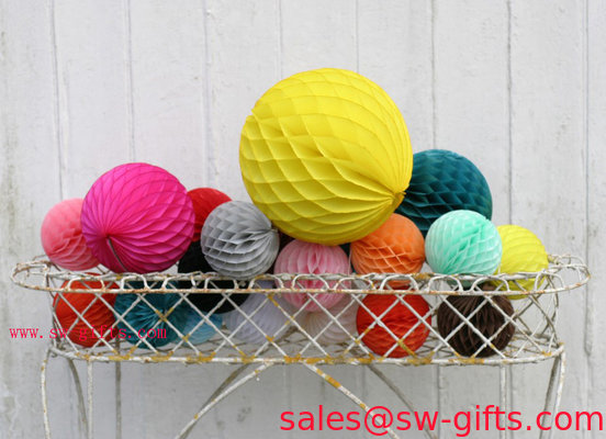 Party Wedding Decoration Paper Craft Tissue Paper Honeycomb Balls Pom Pom Flower Ball supplier