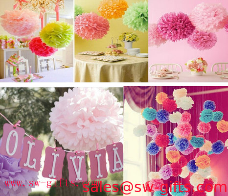 Party Wedding Decoration Paper Craft Tissue Paper Honeycomb Balls Pom Pom Flower Ball supplier