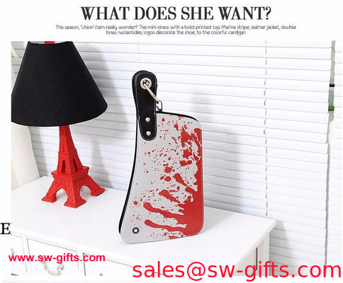 Fashion Designer Clutch Women Clutch PU Creative Rock Punk Blood Kitchen Knife Handbags supplier