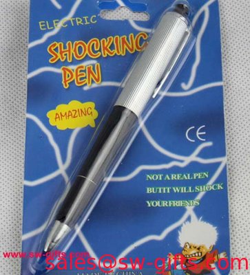 Joker Play Shocking Electric Shock Novelty Metal Pen Prank Trick Joke Gag New Funny Toy supplier