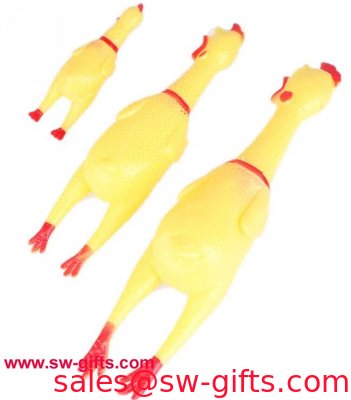 New Yellow Screaming Rubber Chicken Shape Pet Dog Toy Squeak Squeaker Chew Gift 3 Sizes supplier