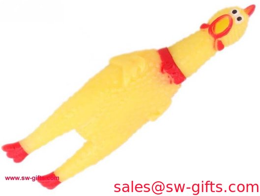 New Yellow Screaming Rubber Chicken Shape Pet Dog Toy Squeak Squeaker Chew Gift 3 Sizes supplier