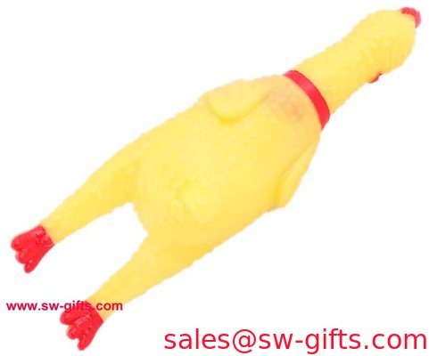 New Yellow Screaming Rubber Chicken Shape Pet Dog Toy Squeak Squeaker Chew Gift 3 Sizes supplier