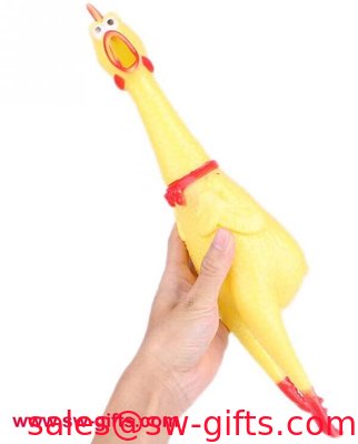 New Yellow Screaming Rubber Chicken Shape Pet Dog Toy Squeak Squeaker Chew Gift 3 Sizes supplier