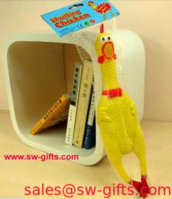 New Yellow Screaming Rubber Chicken Shape Pet Dog Toy Squeak Squeaker Chew Gift 3 Sizes supplier