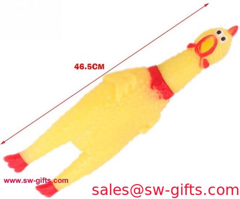 New Yellow Screaming Rubber Chicken Shape Pet Dog Toy Squeak Squeaker Chew Gift 3 Sizes supplier