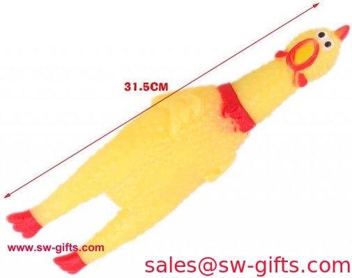 New Yellow Screaming Rubber Chicken Shape Pet Dog Toy Squeak Squeaker Chew Gift 3 Sizes supplier