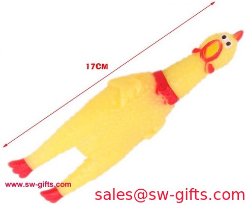 New Yellow Screaming Rubber Chicken Shape Pet Dog Toy Squeak Squeaker Chew Gift 3 Sizes supplier
