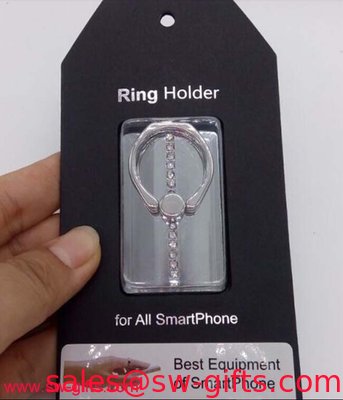 Luxury Crystals Diamond Finger Ring Holder Grip Your Mobile Phone Hand Holder Stand supplier