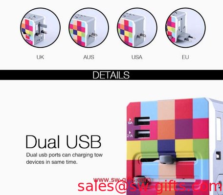 2019 Special World Cup Promotional Gifts Multi Travel adapter Current output Dual USB supplier