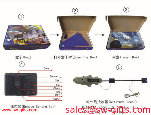 HOT Sale Remote Control Rlying Shark Electric Fish RC Fishing Plastic Inflatable Blimp supplier