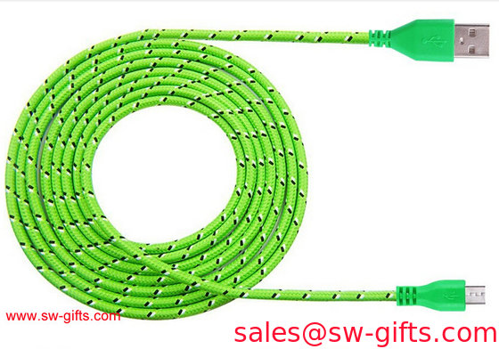 HOT 1M/2M/3M Nylon Braided Micro USB Cable, Charger Data Sync USB Cable Cord For Samsung supplier