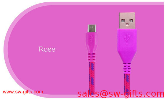 HOT 1M/2M/3M Nylon Braided Micro USB Cable, Charger Data Sync USB Cable Cord For Samsung supplier