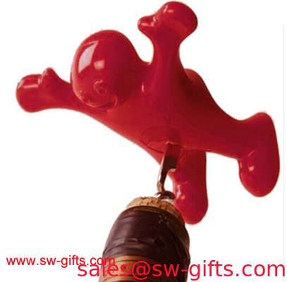 New Kitchen Bar Red Fun Happy Man Wine Beer Soda Bottle Novelty Opener Stopper supplier