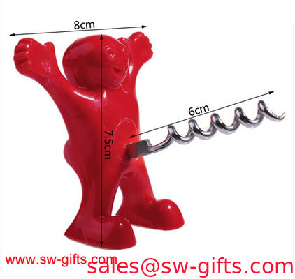 New Kitchen Bar Red Fun Happy Man Wine Beer Soda Bottle Novelty Opener Stopper supplier
