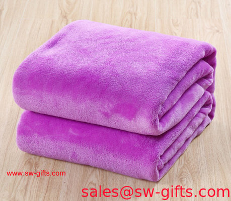 Flannel air/sofa/bedding Solid Color Blanket Throw and Double Faced Travel Flannel Blanket supplier