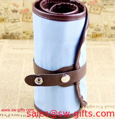 New Blue 38 Hole Pencil Bag School Canvas Painting Stationery Roll Pencil Case Sketch supplier