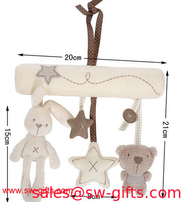 Baby Rabbit Toy Baby Bed Stroller Hanging Rattle Plush Soft Musical Mobile Toy Carriages supplier