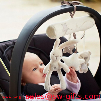 Baby Rabbit Toy Baby Bed Stroller Hanging Rattle Plush Soft Musical Mobile Toy Carriages supplier