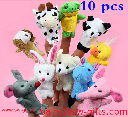 Cartoon Biological Animal Finger Puppet Plush Toys Child Baby Favor Dolls Christmas Gifts supplier