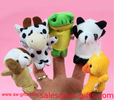 Cartoon Biological Animal Finger Puppet Plush Toys Child Baby Favor Dolls Christmas Gifts supplier