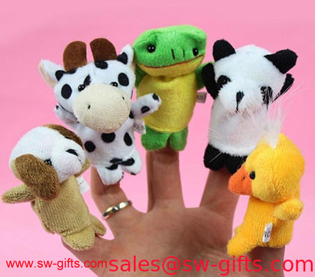 Cartoon Biological Animal Finger Puppet Plush Toys Child Baby Favor Dolls Christmas Gifts supplier