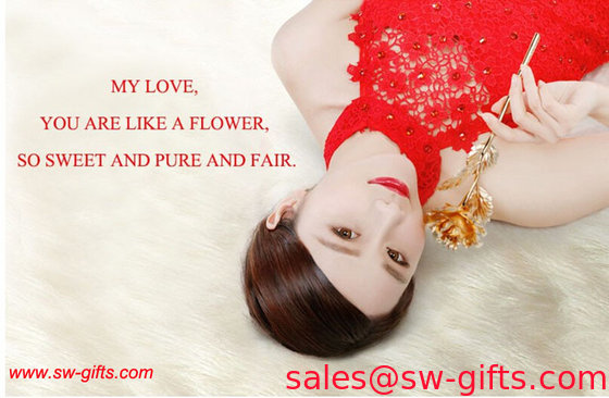 Creative Valentine's day craft Birthday wedding gift 24k gold foil plated rose lover's Gold supplier