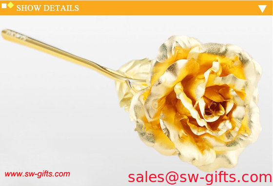 Creative Valentine's day craft Birthday wedding gift 24k gold foil plated rose lover's Gold supplier