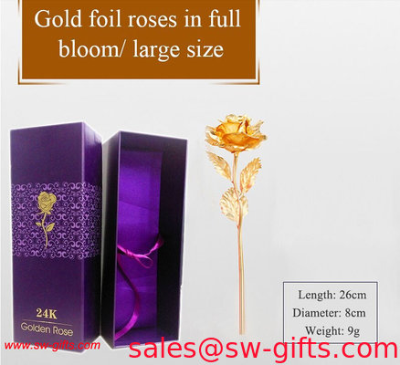 Creative Valentine's day craft Birthday wedding gift 24k gold foil plated rose lover's Gold supplier