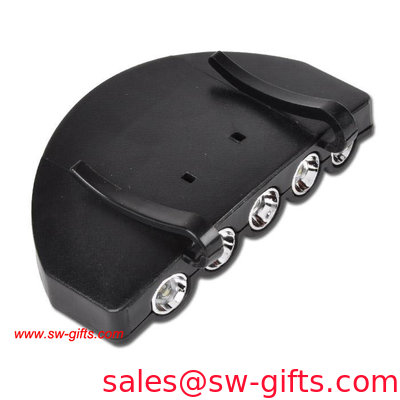 Flashlight 5-LED Light Visor Cap Hat Clip-on Working Climbing Headlamp Lamp Flash Light supplier