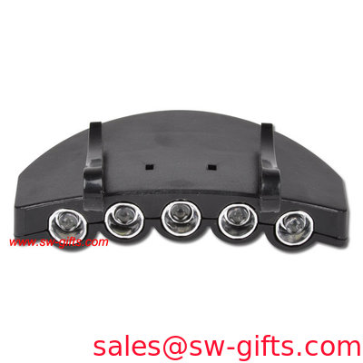 Flashlight 5-LED Light Visor Cap Hat Clip-on Working Climbing Headlamp Lamp Flash Light supplier