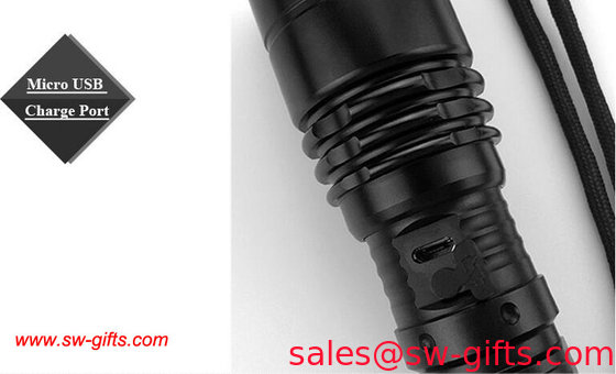 Wholesale Aluminum Zoomable Micro USB Rechargeable Best Led Flashlight Torch Light supplier