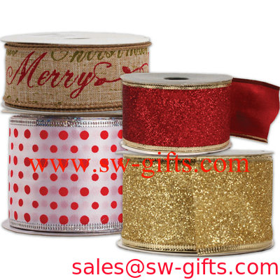Bronzing multicolor rosettes ribbons awards Plain Color Woven Organza ribbon supplier