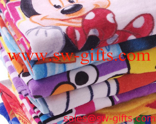 100% Cotton bath towels kid cartoon pattern for baby bath towel high absorption supplier