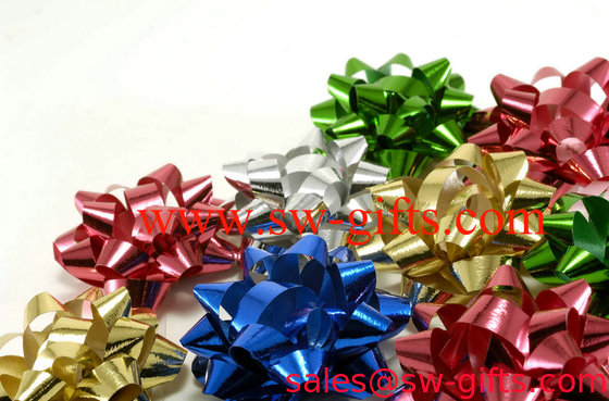 Gift Decorative Plastic Ribbon Bow Metallic PP bow & Ribbon Christmas accessory supplier