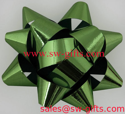 Gift Wrapping Star Ribbon Bow for Christmas/Holiday Gold Metallic Star Ribbon Bows supplier
