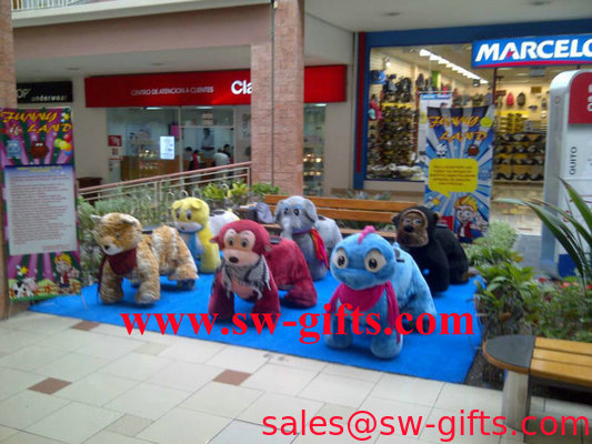 CE brown bear walking plush animals kiddie U rides for kids battery coin operated electric supplier