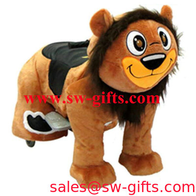 Kids' electric bike riding toys,motorized plush riding animals,plush sit on animals toys supplier