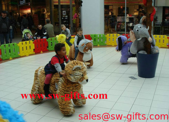 Kids' electric bike riding toys,motorized plush riding animals,plush sit on animals toys supplier