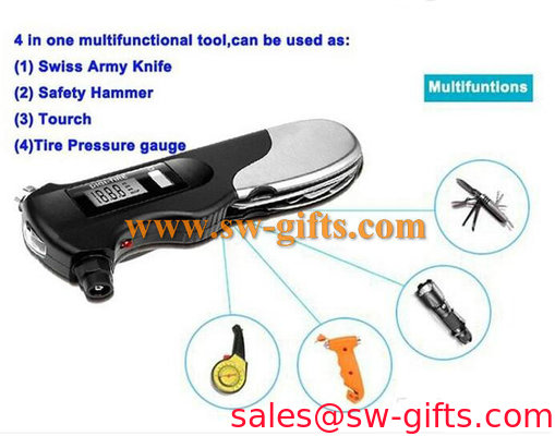 New Digital Auto Car Tire Pressure Gauge Multifunction Emergency Hammer High Quality Diagnostic Tool For Vehicle Bike Mo supplier
