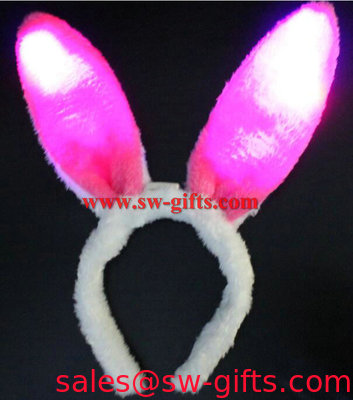 Children adult pink gold Easter Party decoration/rabbit ear/Sequin Bunny ear headband/flashing headband supplier