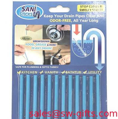 12pcs/bag Sani Pipeline Kitchen Toilet Bathtub Decontamination Rod Sticks Sewer Cleaning and Deodorizer Unscented supplier